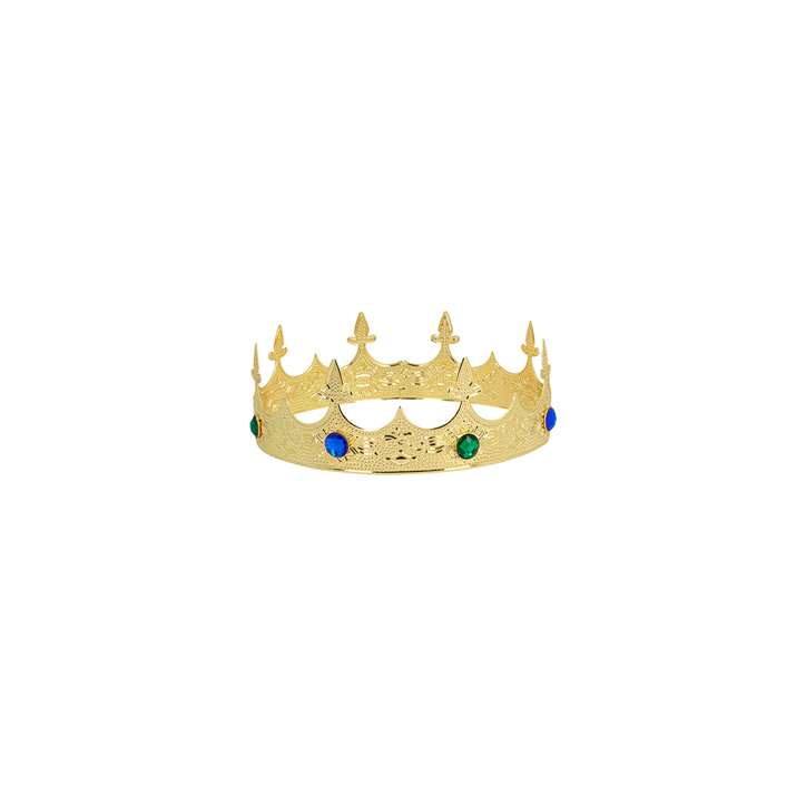 Couronne royale en métal dorée et pierres